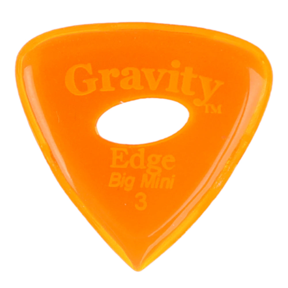 Gravity グラビティEdge big mini ギターピック 3.0mm orange 研磨エッジ GEEB3PE 楕円孔デザイン ドメ ...